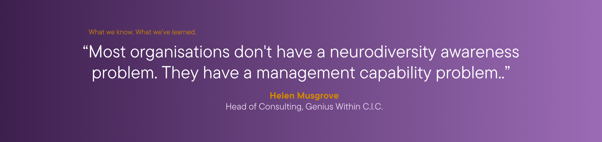What we know. What we learned. Neuroinclusion for organisations